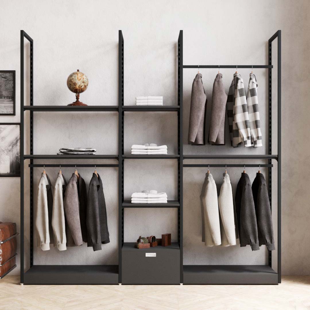 Retail shelving for menswear - Stylish & flexible