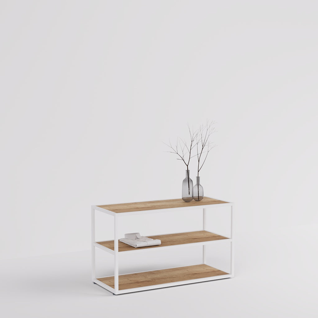 Display Table Como | White steel, wood finish