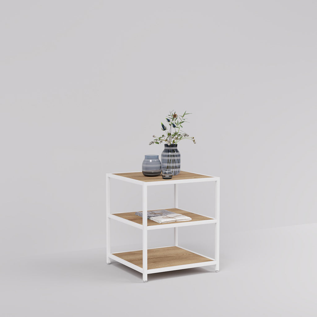 Display Table Modena | White Steel