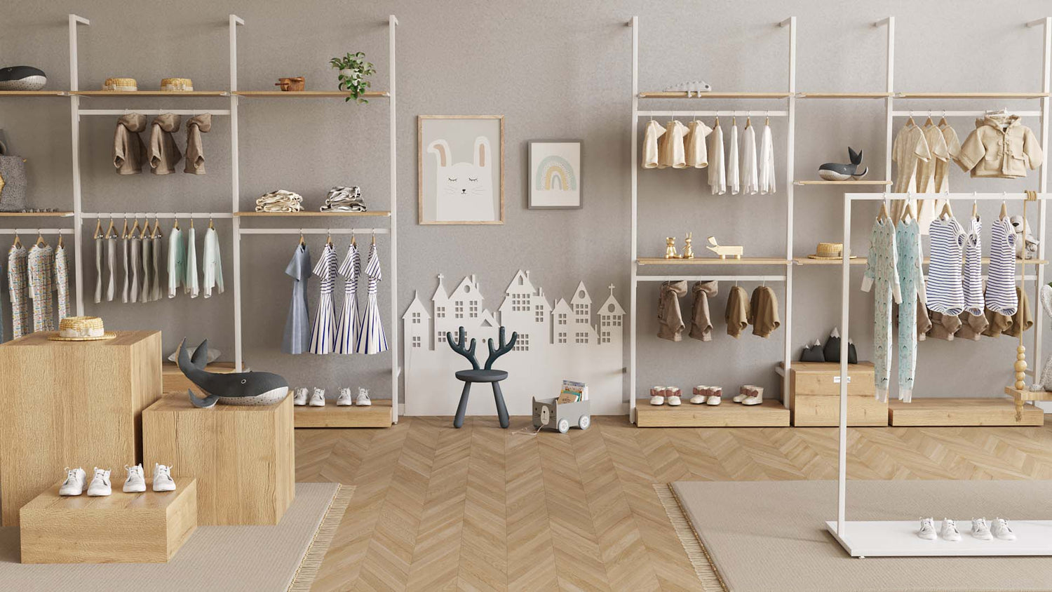 Aesthetic retail clothing rails for your store